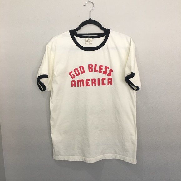 Oat Collective | Tops | Oat Collective Red God Bless America On Cream ...